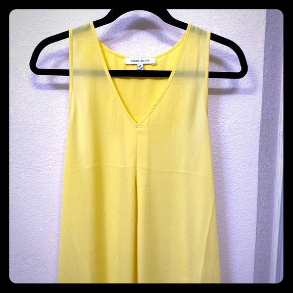 Rose & Olive | Tops | Rose Olive Yellow Sleeveless Top | Poshmark